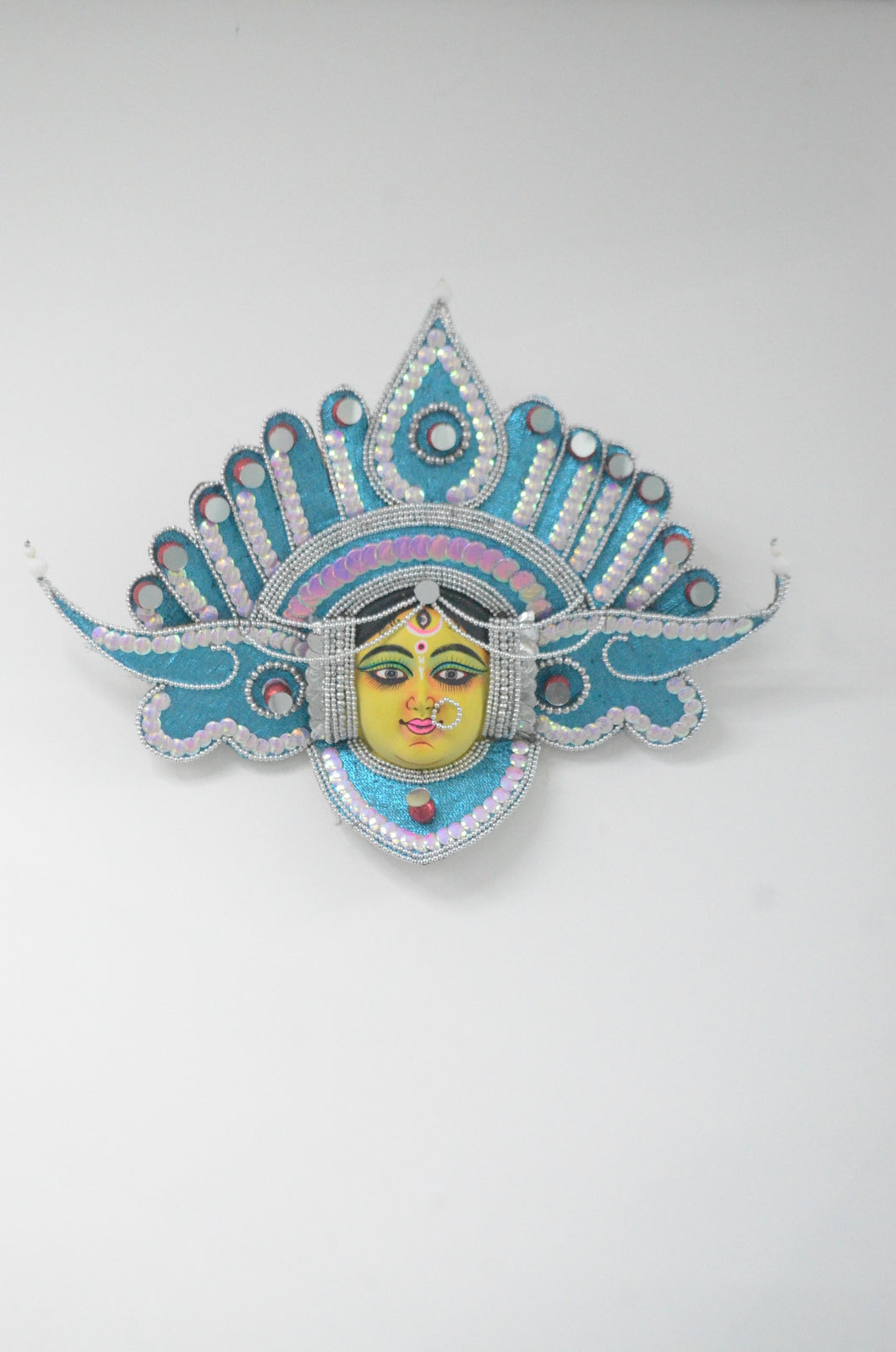 Chhau Mask - Durga Face Blue - ArtisanSoul